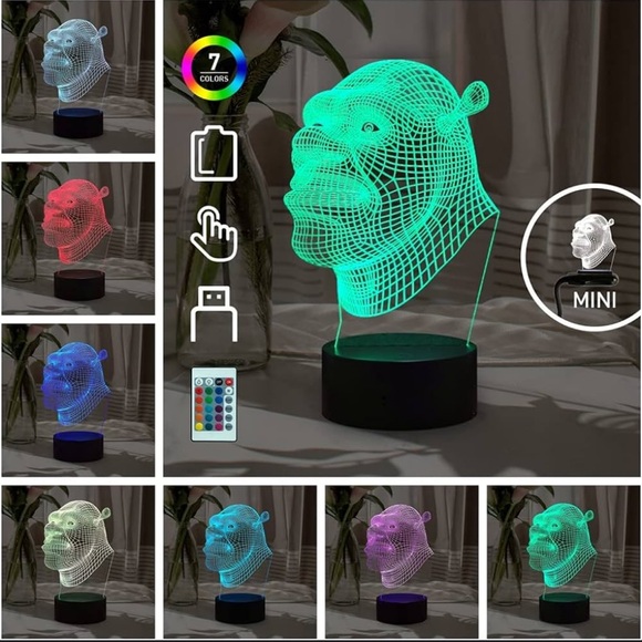 Dreamworks | Other | 3d Illusion Shrek Multicolor Night Light Mini Usb ...